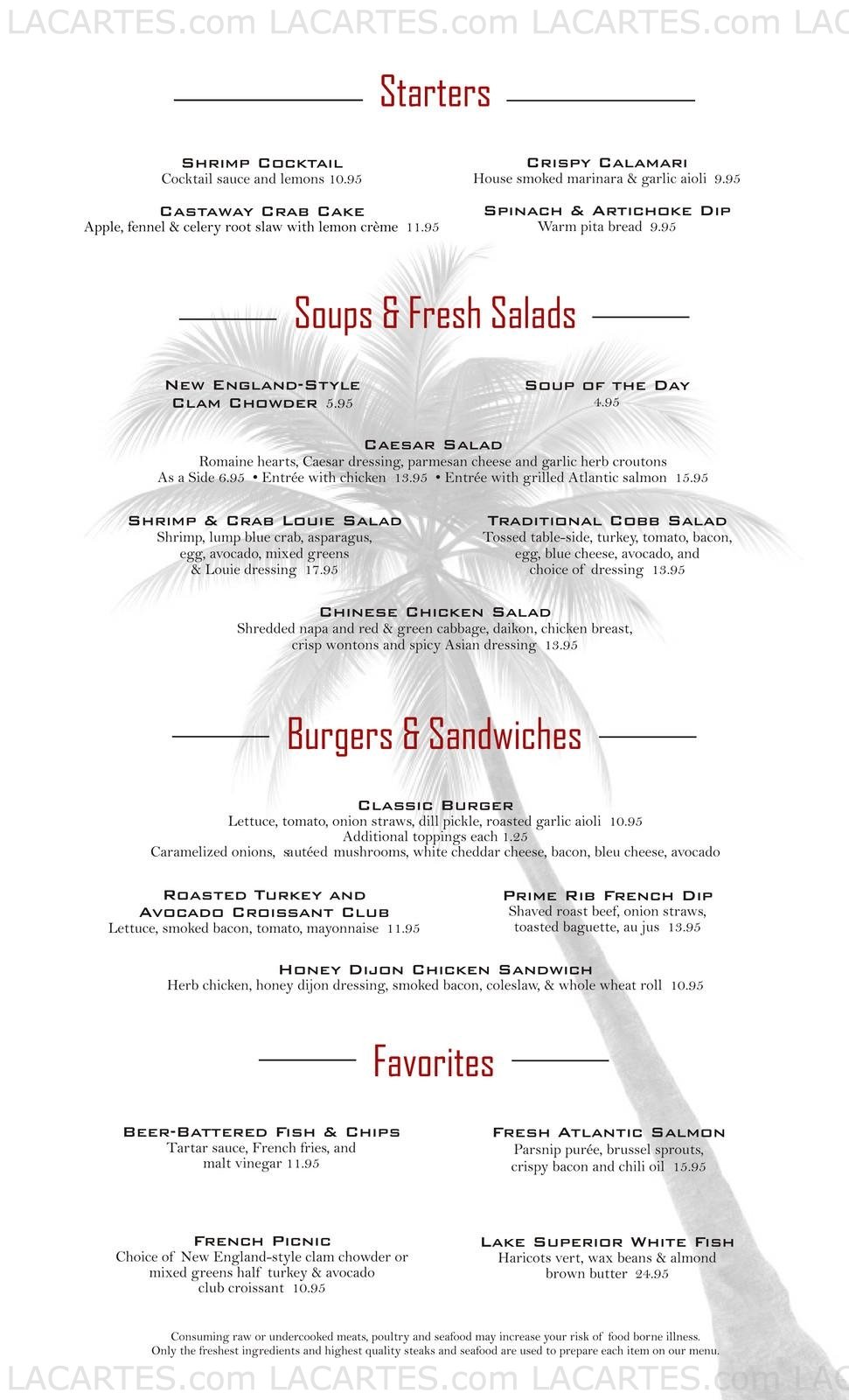 #1 of 3 Price Lists & Menus – Castaway Burbank Burbank Event Venues