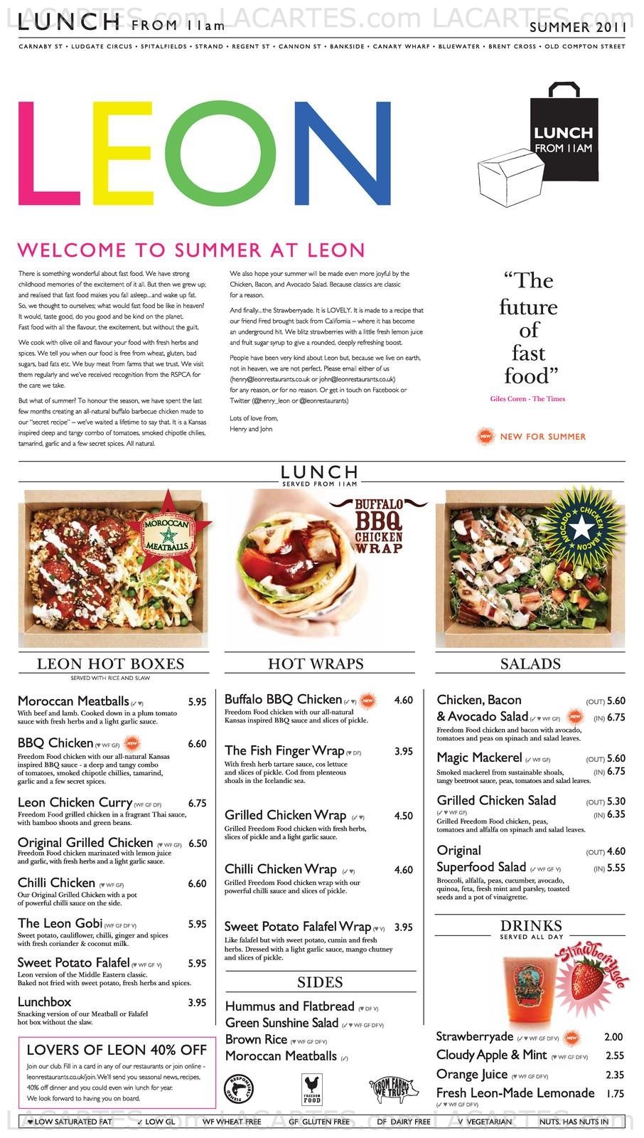 #1 of 12 Price Lists & Menus – Leon Restaurant Westminster naturally ...