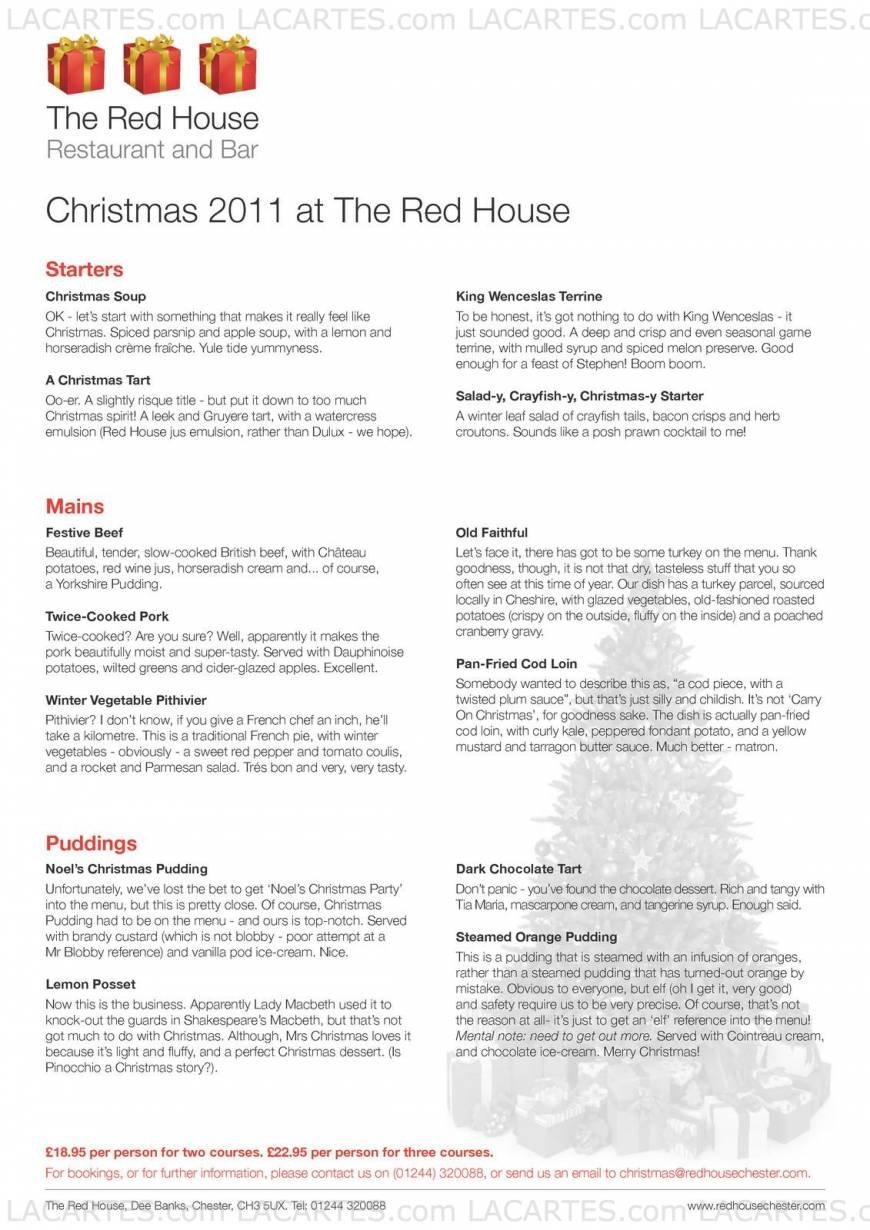 #14 of 14 Price Lists & Menus – The Red House Chester British cuisine