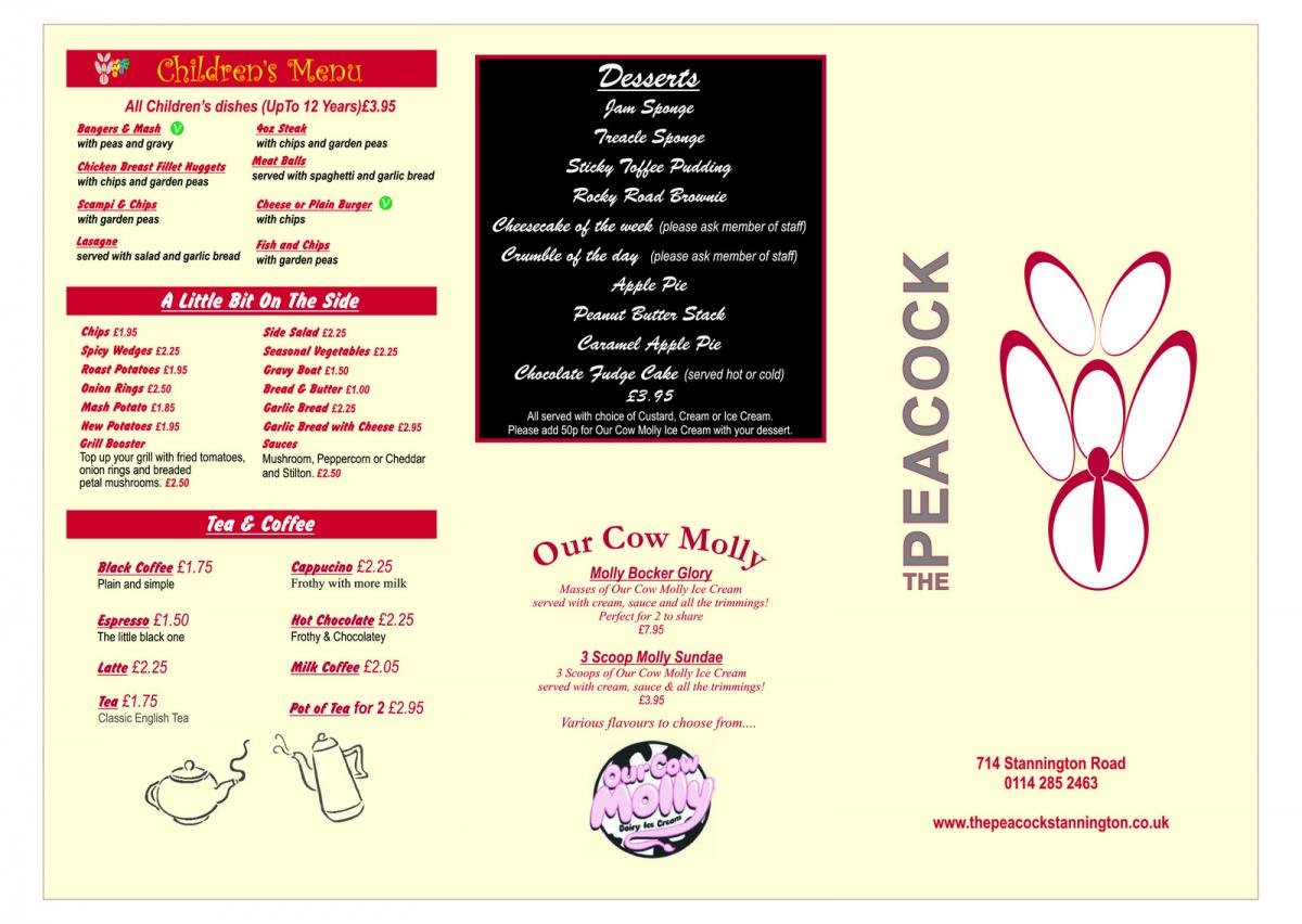 #2 of 9 Price Lists & Menus – Peacock Inn Stannington Sheffield ...