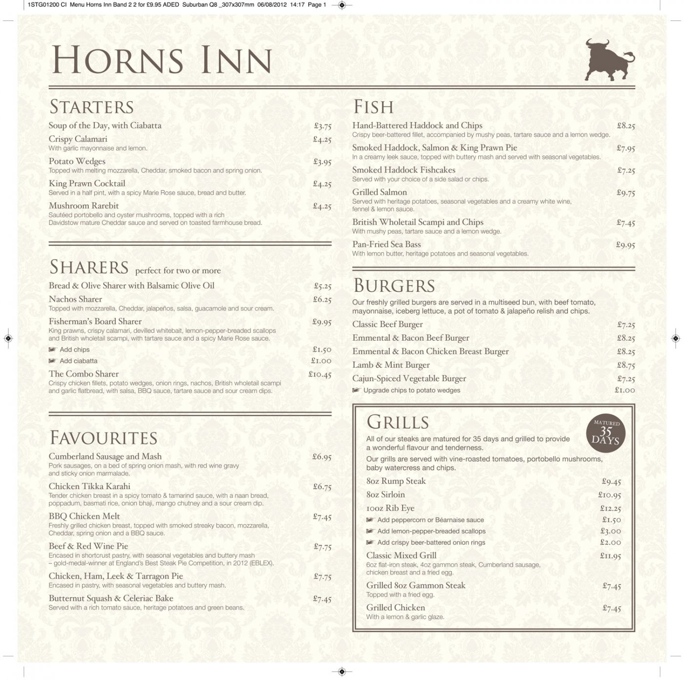 #1 of 13 Price Lists & Menus – Horns Inn - Ferndown Ferndown Pub and Inn