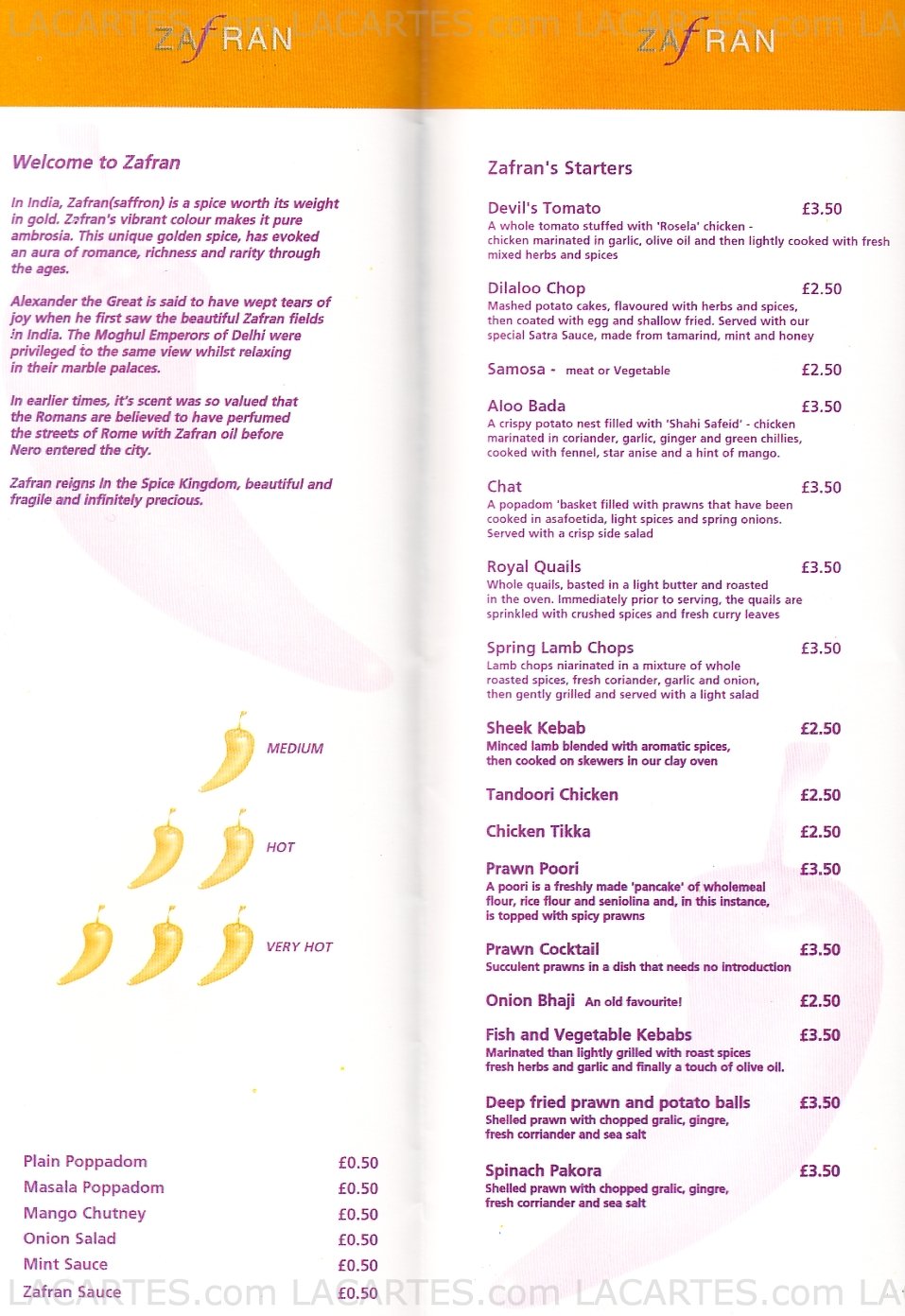 #1 of 4 Price Lists & Menus – Zafran Indian Restaurant Croydon Indian Food