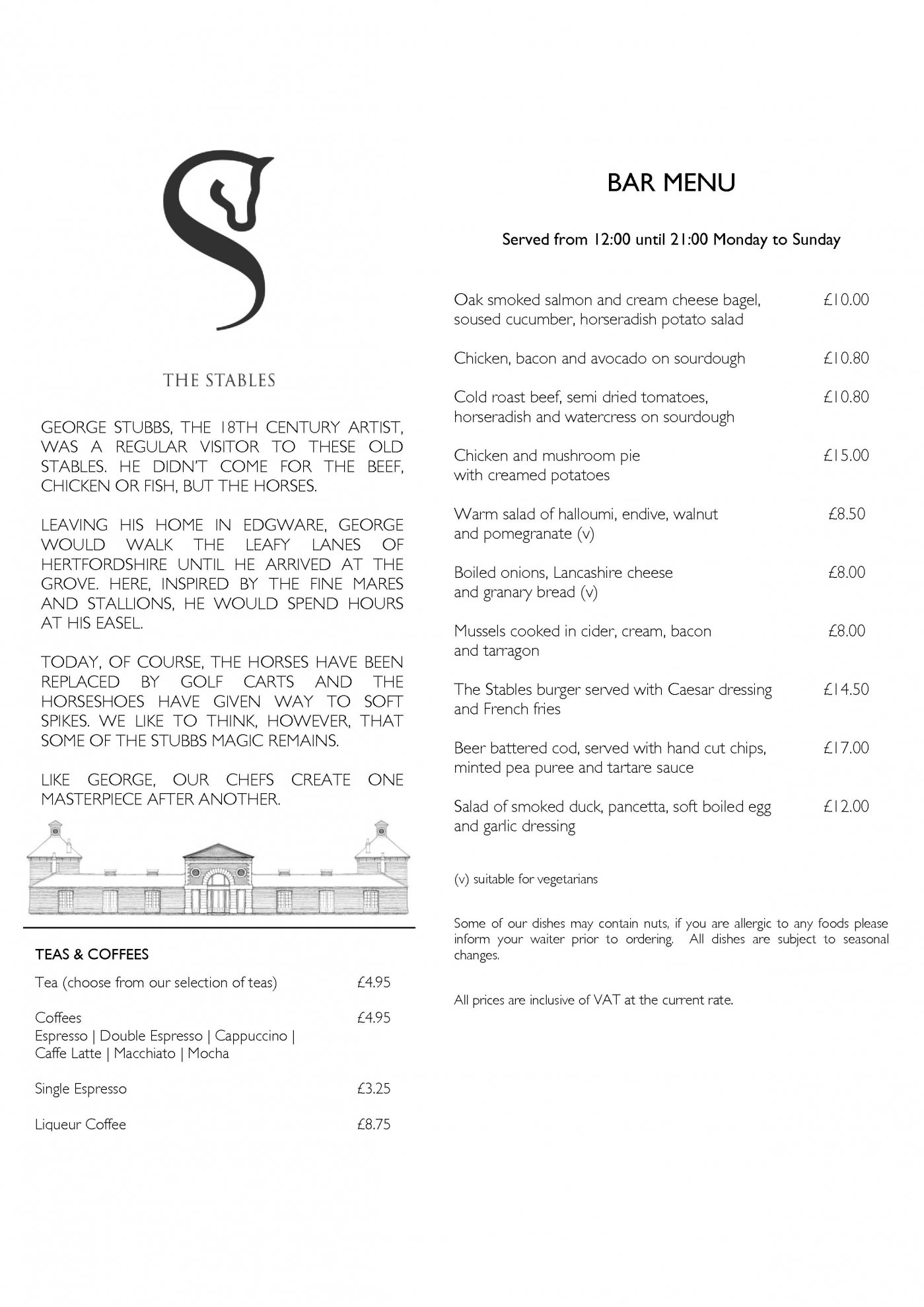 #2 of 5 Price Lists & Menus – The Stables Restaurant at The Grove ...