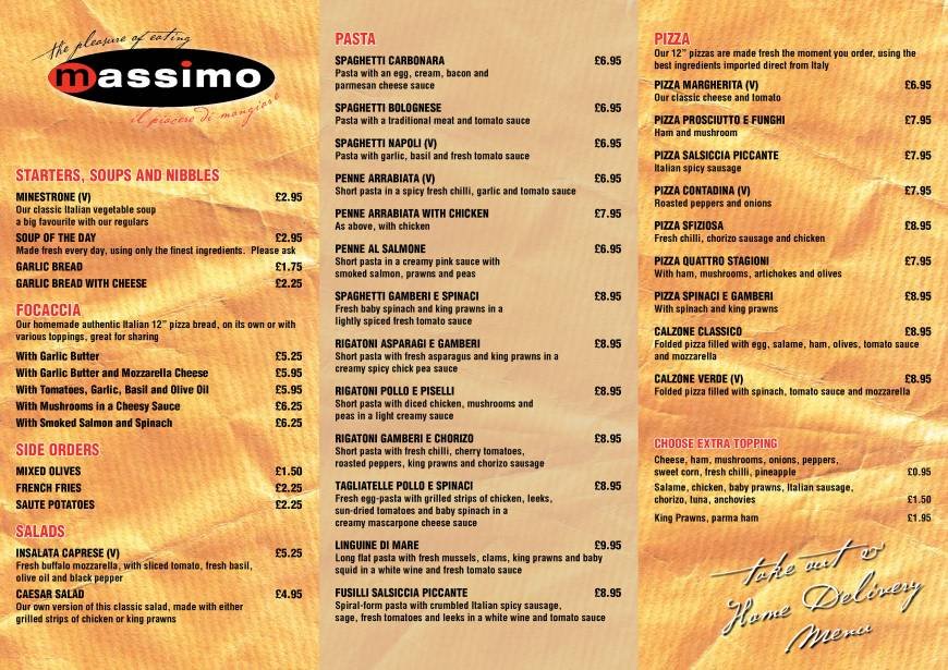 #4 of 6 Price Lists & Menus – Massimo Restaurant Bearsden Glasgow ...