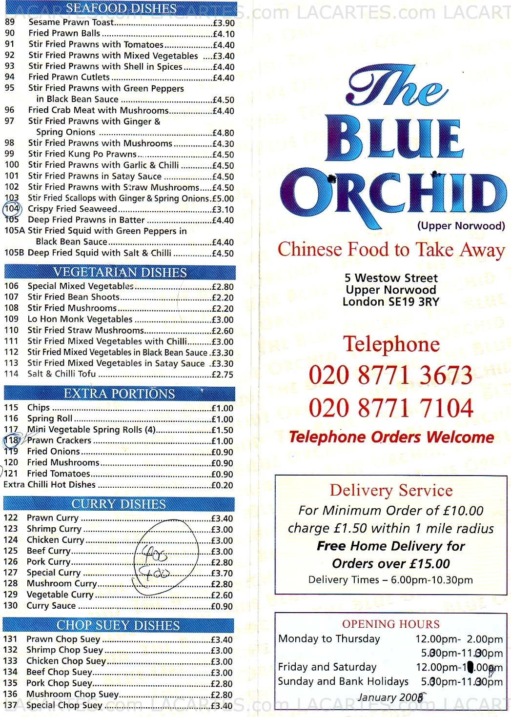 #2 of 3 Price Lists & Menus – The Blue Orchid Chinese Takeaway Upper ...