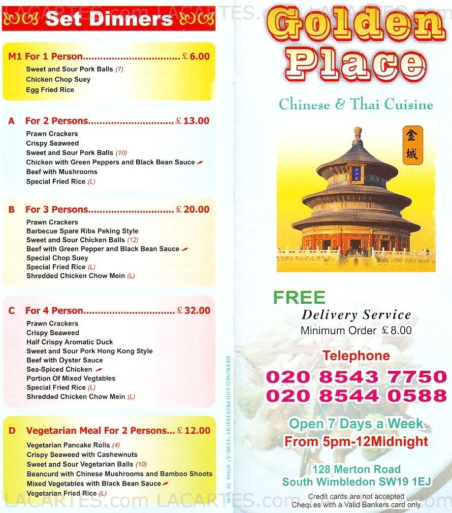 #4 of 4 Price Lists & Menus – Golden Place Chinese Takeaway South ...