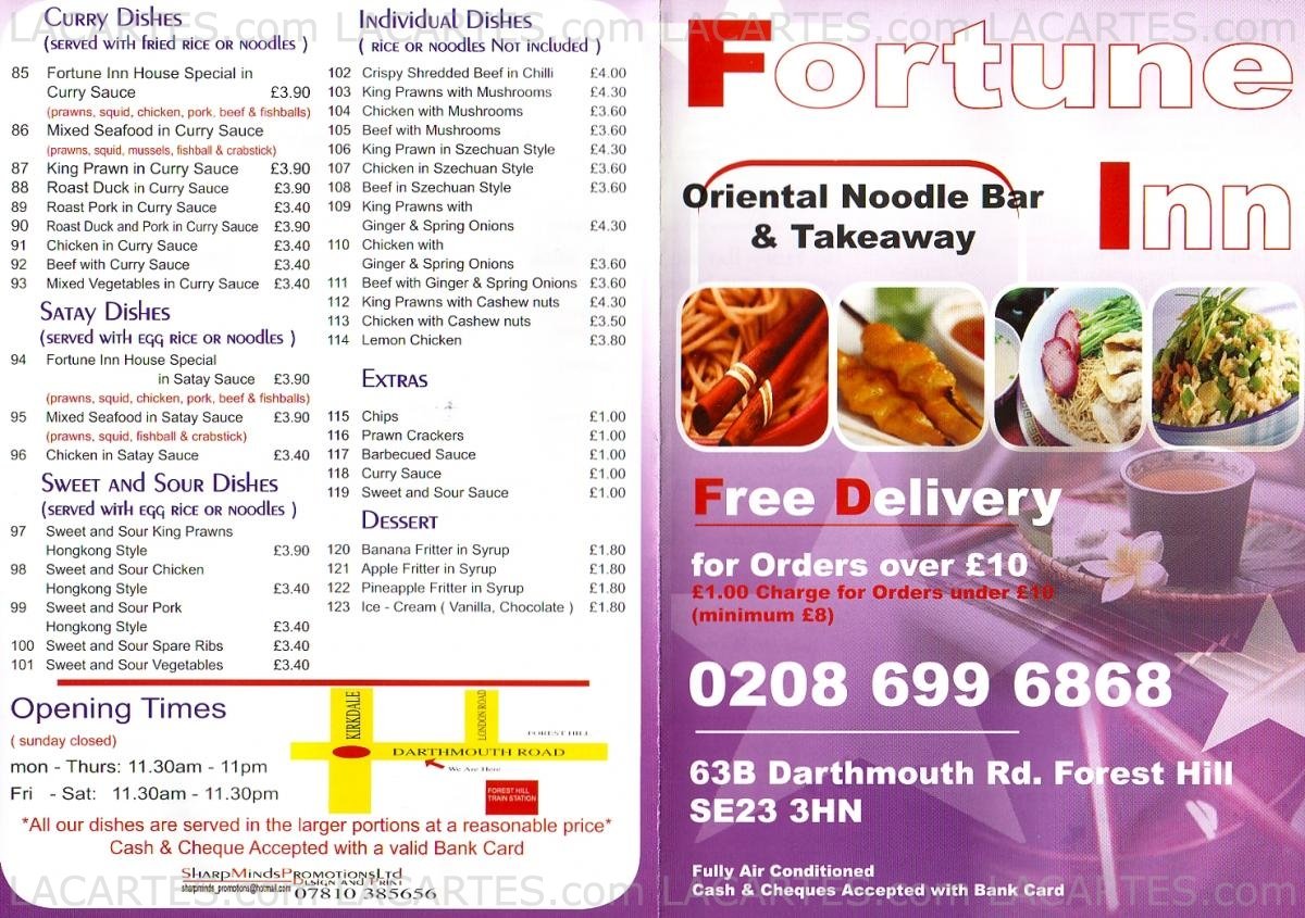 #2 of 2 Price Lists & Menus – Fortune Inn Chinese Takeaway Forest Hill ...