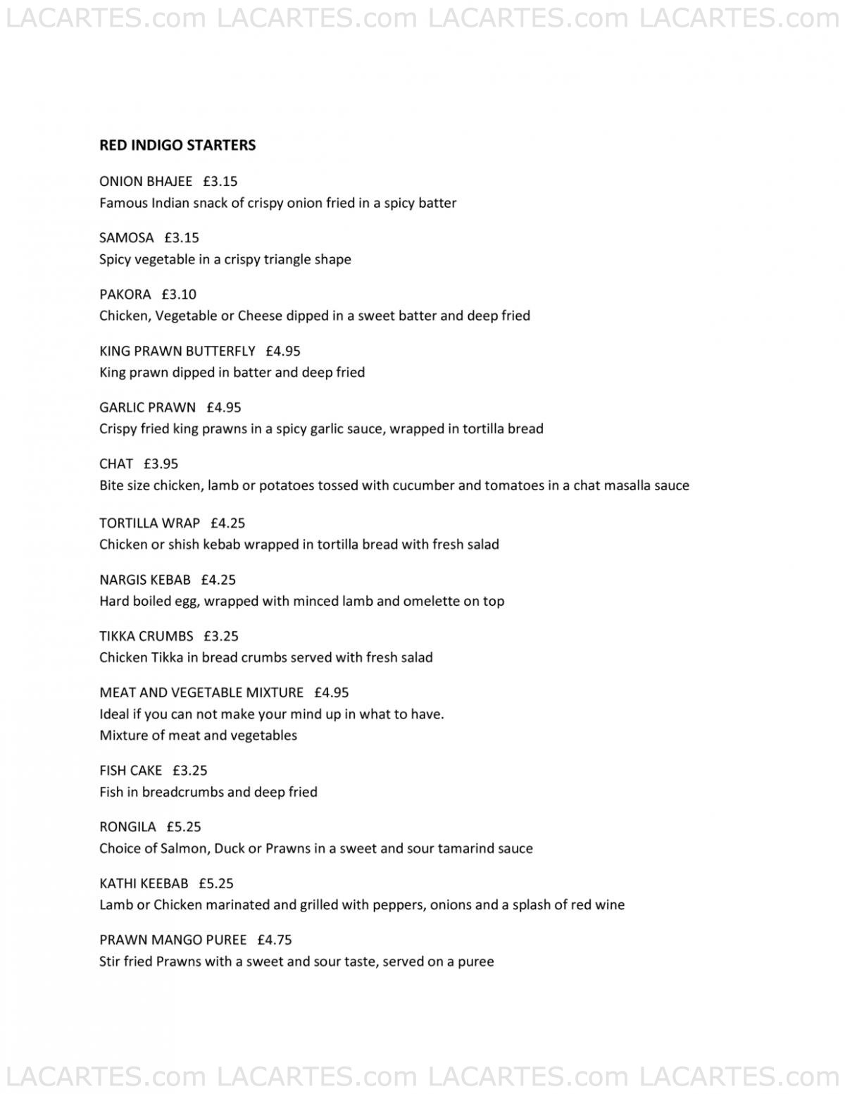 #1 of 13 Price Lists & Menus – Red Indigo Restaurant Hay-on-Wye ...