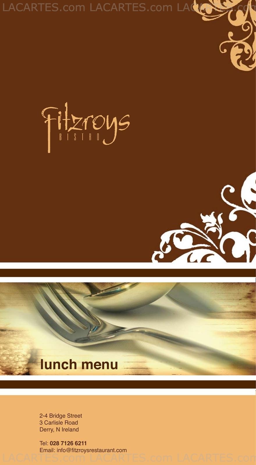 #1 of 6 Price Lists & Menus – Fitzroys Bistro Derry A La Carte Meals