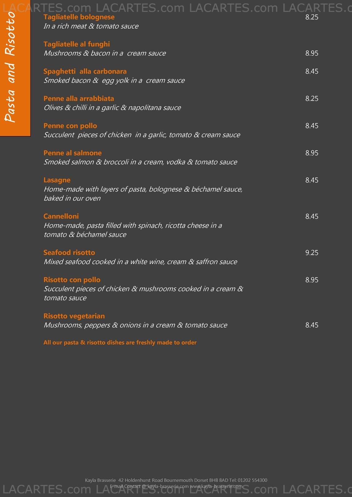 #6 of 11 Price Lists & Menus – Kayla Brasserie - Bournemouth ...