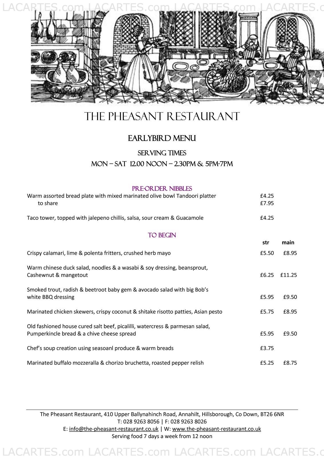 #1 of 11 Price Lists & Menus – The Pheasant Restaurant Annahilt Kid's menu