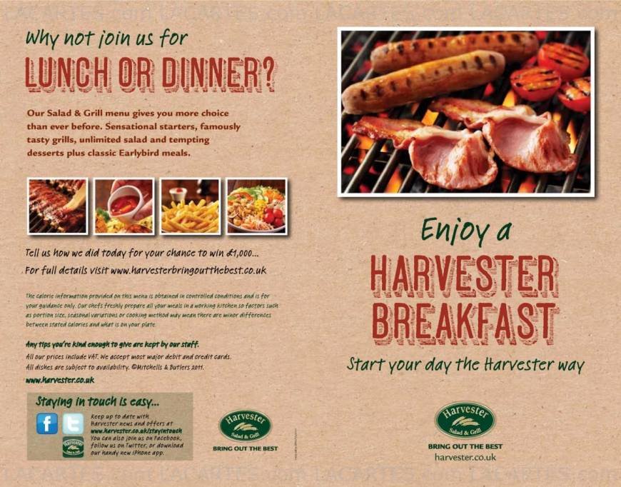 #1 of 10 Price Lists & Menus – Harvester Crawley Traditional English ...