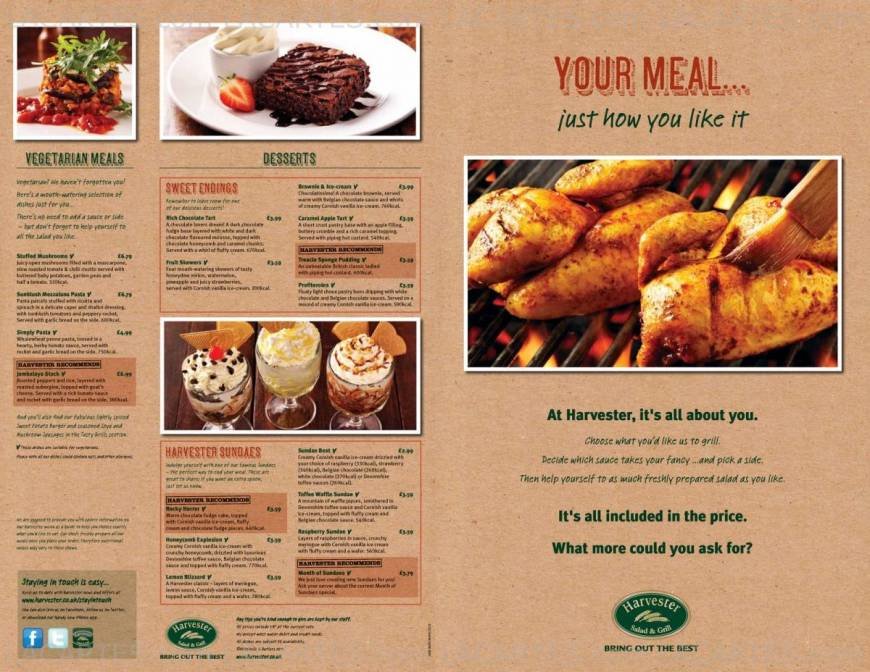 #3 of 10 Price Lists & Menus – Harvester Crawley Traditional English ...