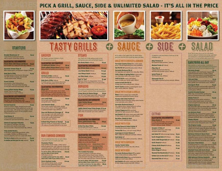 #4 of 10 Price Lists & Menus – Harvester Crawley Traditional English ...