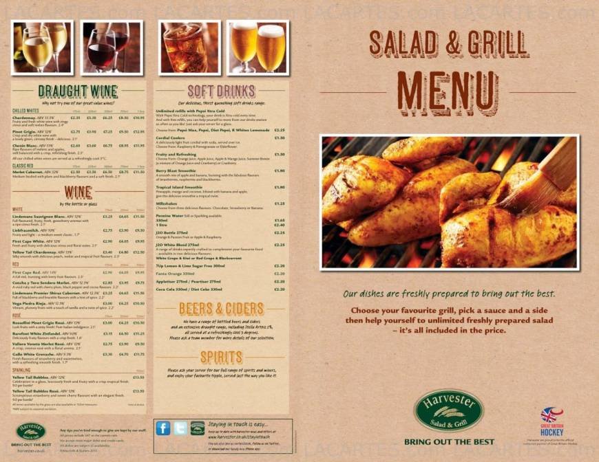 #5 of 10 Price Lists & Menus – Harvester Crawley Traditional English ...