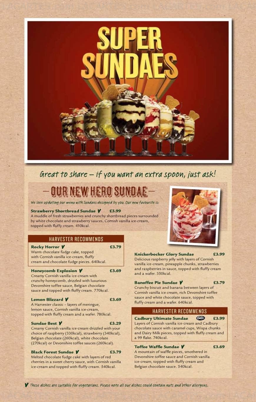 #7 of 10 Price Lists & Menus – Harvester Crawley Traditional English ...