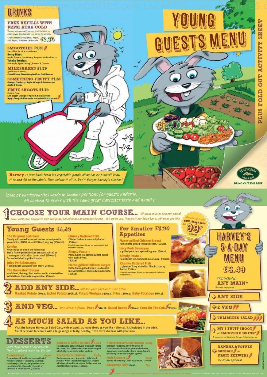 #9 of 10 Price Lists & Menus – Harvester Crawley Traditional English ...