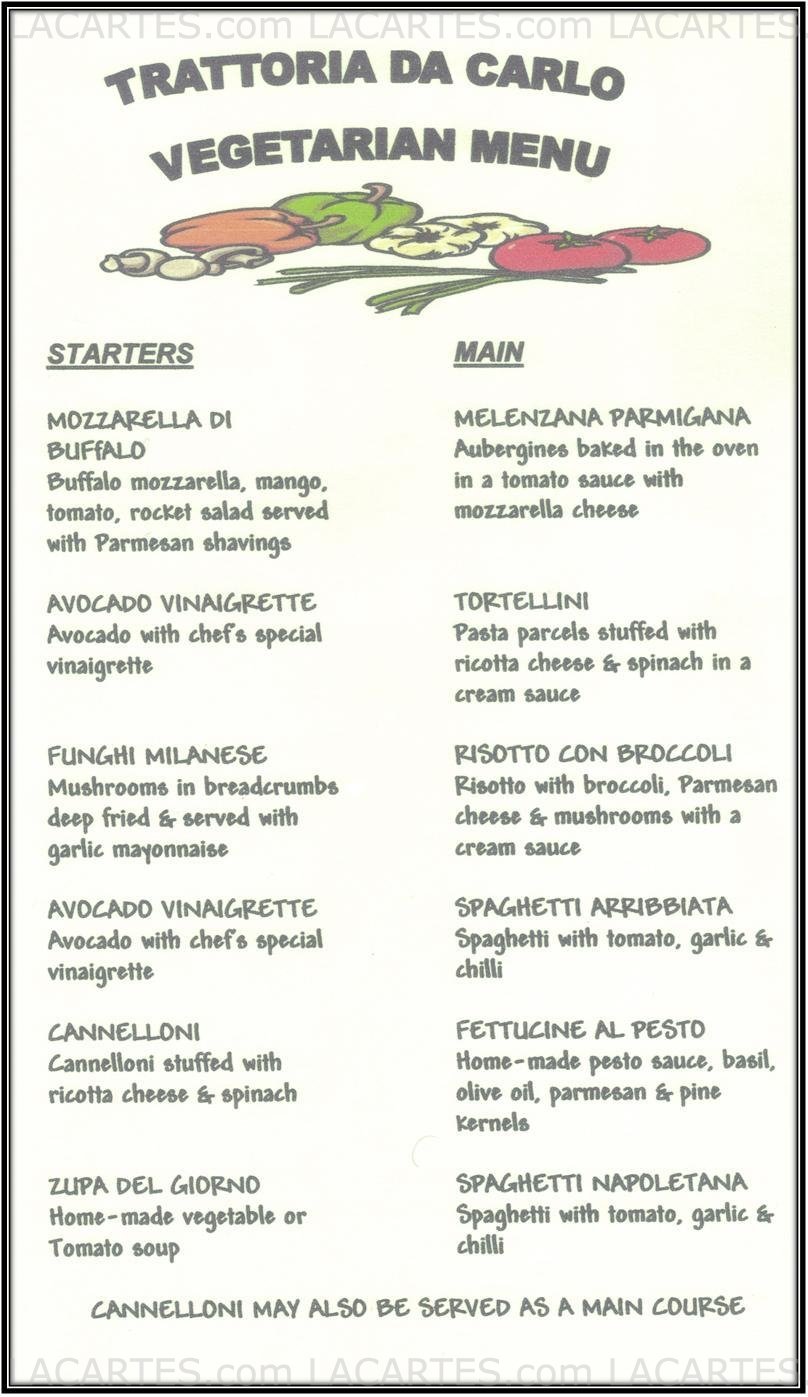 #4 of 7 Price Lists & Menus – Trattoria Da Carlo Italian Restaurant ...